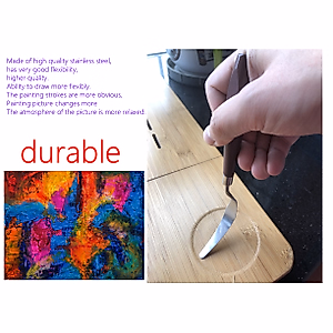 5 PCS Painting Knives Stainless Steel Spatula Palette Knife Oil Painting Accessories Color Mixing Set for Oil, Canvas, Acrylic Painting