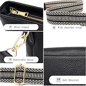 Women Small Shoulder Crossbody Bag, Leather Handbags Hobo Purse with Wide Strap Satchel Side Bag, Gray