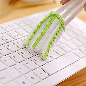 QiancArolBD Mini Duster for Car Air Vent, Automotive Air Conditioner Cleaner and Brush, Dust Collector Cleaning Cloth Tool for Keyboard Window Leaves Blinds Shutter Glasses Fan,Multicolor
