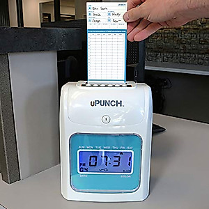 uPunch Time Clock with Free Punch to Pay Mobile App to Scan & Manage Timecards for Payroll (FN1000)
