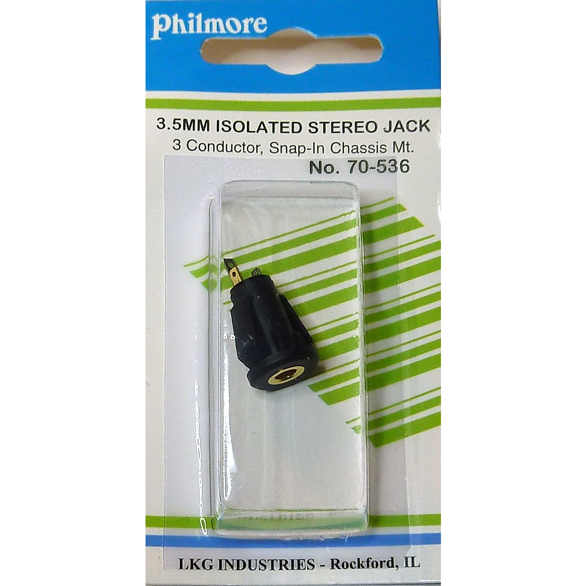 Philmore 3.5mm Gold Plated Stereo Snap-in Panel Mount Phone Jack