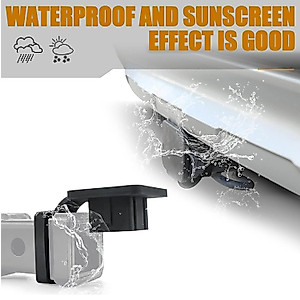 QODOLSI 1 PC Trailer Hitch Cover, 2In Receiver Tube Hitch Plug Receiver, Trailer Hitch Cover Tube Plug Insert for Toyota Ford Jeep Chevrolet Nissan Dodge Ram Porsche Mercedes (Black)