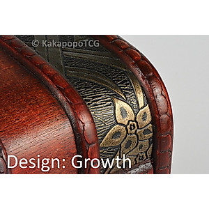 KakapopoTCG Elven Chest (Growth) Lockable Wood Deck and Counter Box Trading Cards MTG Magic FaB TCG YGO PTCG EDH Commander Box Dice Box DnD Spell Card Box