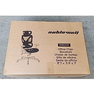 NOBLEWELL Ergonomic High Back Mesh Chair for Office Computer with Lumbar Support, 3D Armrest, Double Backrest and Adjustable Headrest
