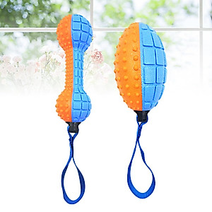 POPETPOP 2 Pack Dog Pet Chewing Toys Squeaky Sound Pet Supplies Oval and Design for Play and Boredom Relief