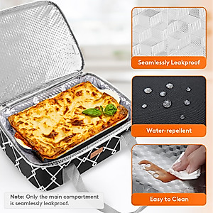 Lifewit Insulated Casserole Carrier for Hot or Cold Food, Casserole Dish Bag Carrying Case, Lasagna Lugger Holder for Potluck/Parties/Picnic/Cookouts, Fits 9"x13" Baking Dish, Black