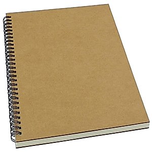 YUREE Spiral Notebook/Spiral Journal Lined, B5 Hard Kraft Cover Wire Bound Notebook Ruled, 70 Sheets (140 Pages), 10.5" x 7.3", Brown