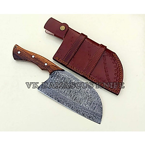 JNR Traders Handmade Damascus Steel Cleaver Knife Serbian Chef Knife with Sheath Butcher knife Meat Cleaver JNR-5518