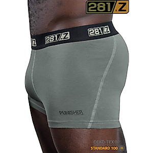 281Z Military Underwear Cotton 2-Inch Boxer Briefs - Tactical Hiking Outdoor - Punisher Combat Line (X-Large, Foliage Green (2 Pack))