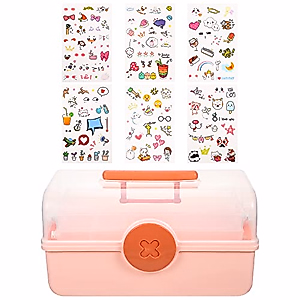 LUOZZY Plastic Storage Box Children Hair Accessories Organizer Container Box Multi-Tier Hairpin Hair Tie Storage Container Pink