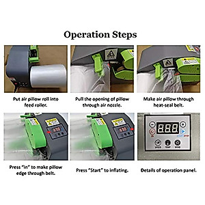 AIR PAKPRO Air Cushion Machine Air Pillow Maker Pillow Making Machine Void Fill Machine Air Bags Packing Machine Air Cushion Speed 39 Ft/minute max Heating Up Fastly in 30 Seconds