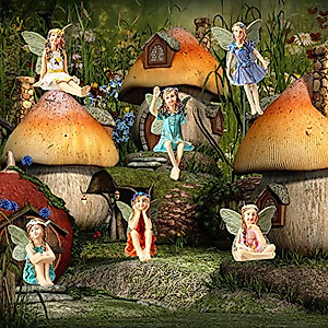 Bucherry 12 Pieces Fairy Garden Mini Fairies Figurines Miniature Fairy Sculpture Decoration Tiny Fairy Garden Accessories for Home Outdoor Garden Yard Lawn Flower Pot Decor