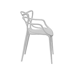 Mod Made Mid Century Modern Molded Plastic Loop Chair (Set of 2), White