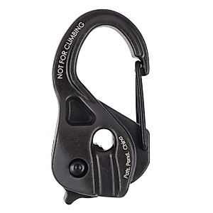 Nite Ize CamJam XT Aluminum Rope Tightener - Versatile Tie Down Cam Mechanism with Carabiner Clip - Secure Hiking Gear Essential - Rope Tie Down Accessory - Black/Coyote