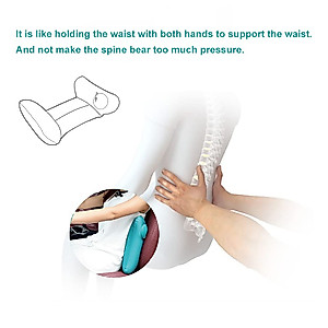 FLMAIPU Inflatable Travel Pillow, Lumbar Support Air Pillow for Traveling Airplanes/Cars/Buses/Trains/Office (Blue Reef)