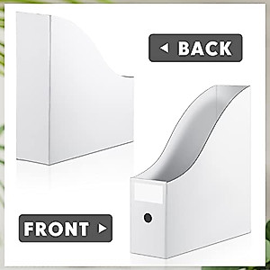 Thenshop 6 Pieces 12 x 12 Scrapbook Paper Organizer Vertical Storage Bin for Holding 12" x 12" Papers, Scrapbook Papers, Vinyl Sheets, Cardstocks, Magazine, File, Document, White