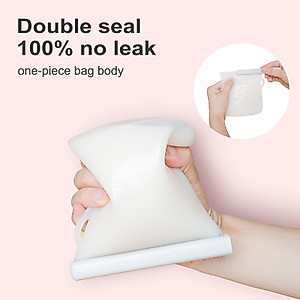 Reusable Breast Milk Storage Bags | 8.5oz Silicone Breast Milk Storage Bags Freezer, 7pcs Double Seal, BPA Free Breastmilk Storage Container for Breastfeeding