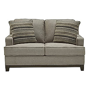 Signature Design by Ashley Kaywood Modern Loveseat with Accent Pillows, Gray