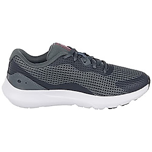 Under Armour Women's Surge 3 Sneaker, (103) Pitch Gray/White/Cerise, 8.5