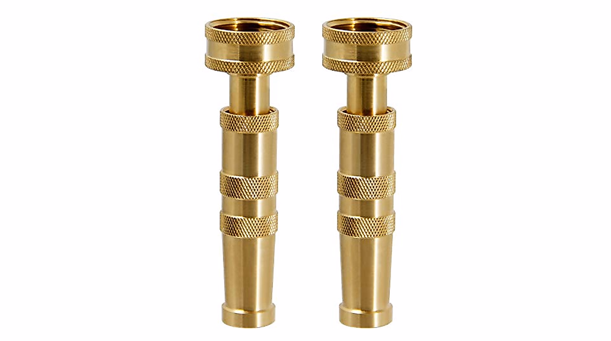 Biswing Brass Hose Nozzles, Heavy-Duty Brass Adjustable Twist Hose ...