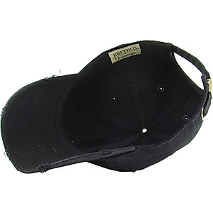 Distressed Baseball Cap KB4005 / Custom Hats/Embroidery Hats/Monogram Hats/Custom Caps (Black)