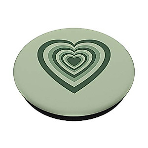 Sage Green Coffee Love Heart Latte Pattern Coffee Lovers PopSockets PopGrip: Swappable Grip for Phones & Tablets