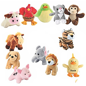 Animal House 12 Plush Talking Animal Sound Toys Baby Gift & Party Favors