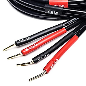 CESS-119-3f Banana Plug to Pin Type Plug 12AWG 680 Strand Count Super Soft Silicone Wire Speaker Cable, 2-Channel (3 Feet)