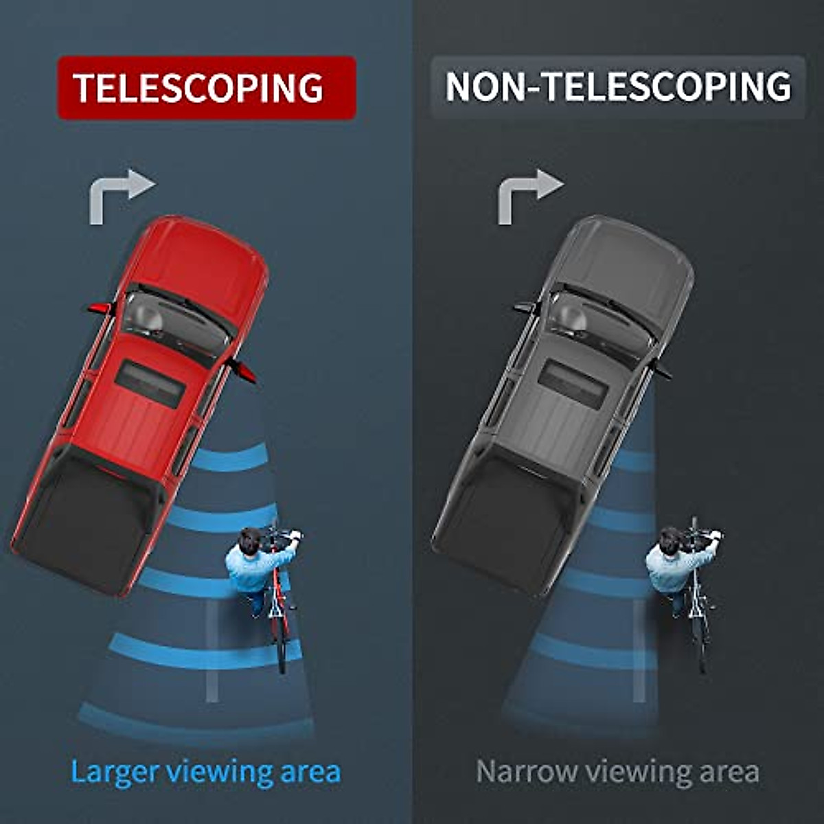 YITAMOTOR Power Folding Towing Mirrors Compatible with 2014-2018 Chevy Silverado GMC Sierra, Power Heated and Adjustable LED Turn Signal Light Tow Mirror Pair Set