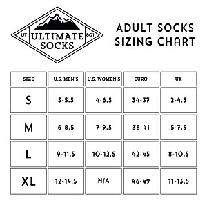 Ultimate Socks Mens Midweight Merino Wool Ski Snowboard Warm Socks Blue Large 9-11.5