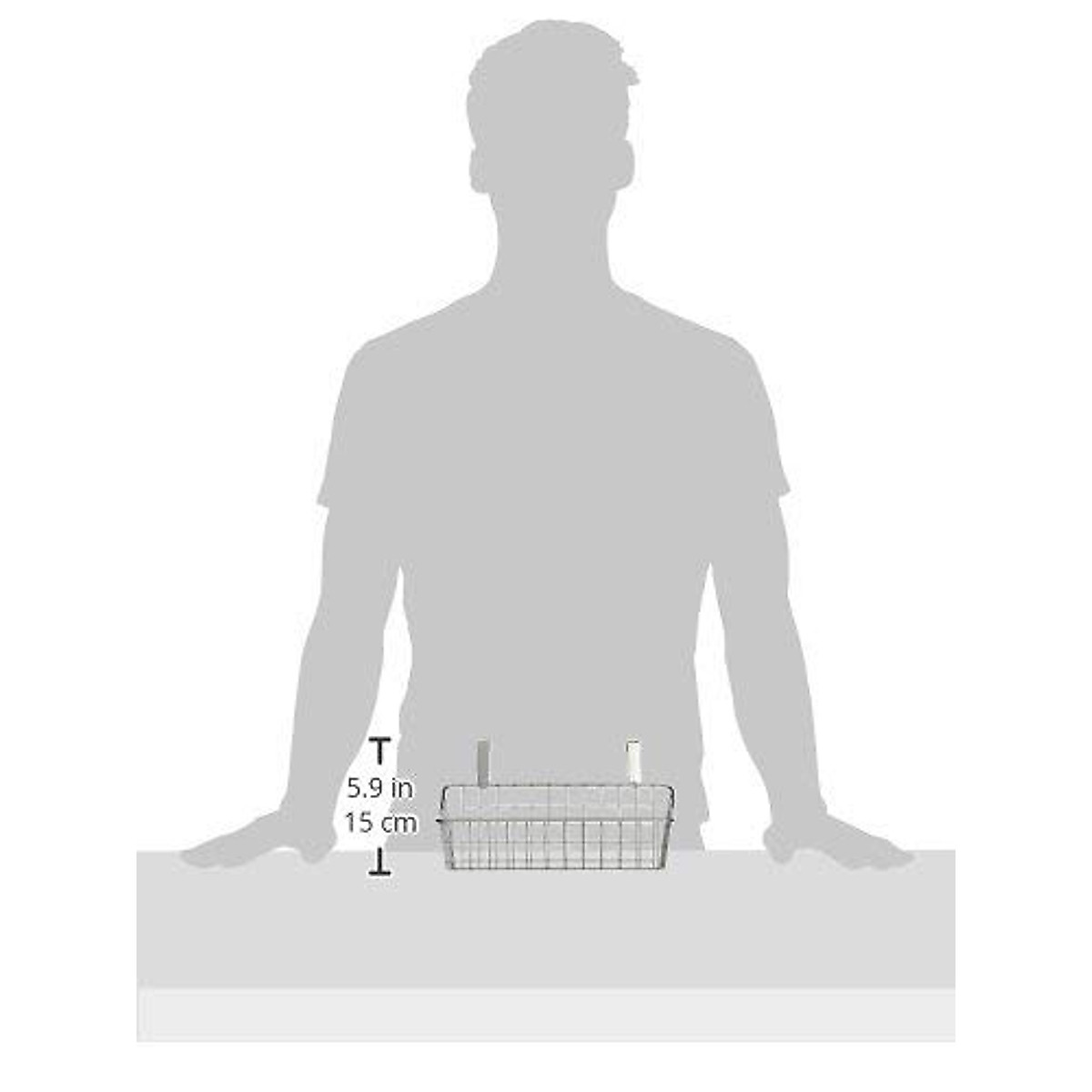 Spectrum Diversified Grid Storage Basket, Over The Cabinet, Steel Wire Organization Under Sink Kitchen & Bathroom, Small, Satin Nickel PC