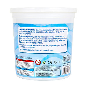 Crayola Air Dry Clay Bucket, No Bake Clay for Kids, Modeling Clay Alternative, 5 lb Resealable Bucket, White