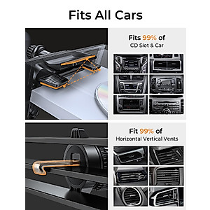 LISEN for MagSafe CD Phone Holder for Car Mount [Angle Adjustable] Magnetic Phone Holder for iPhone Magsafe Car Mount CD Slot Hands Free CD Player Phone Mount for iPhone 15 Pro Max Plus Galaxy