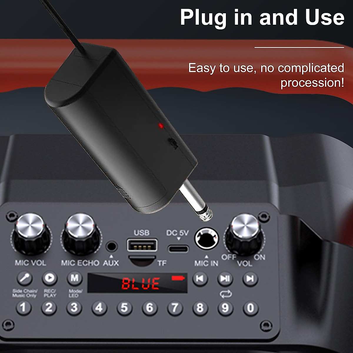 ALPOWL Wireless Microphone, UHF Dual Handheld Cordless Microphone with Rechargeable Receiver, 40H Duration, 200ft Range, Microphone for Singing, Karaoke, Church, Speech, Wedding, Party Singing