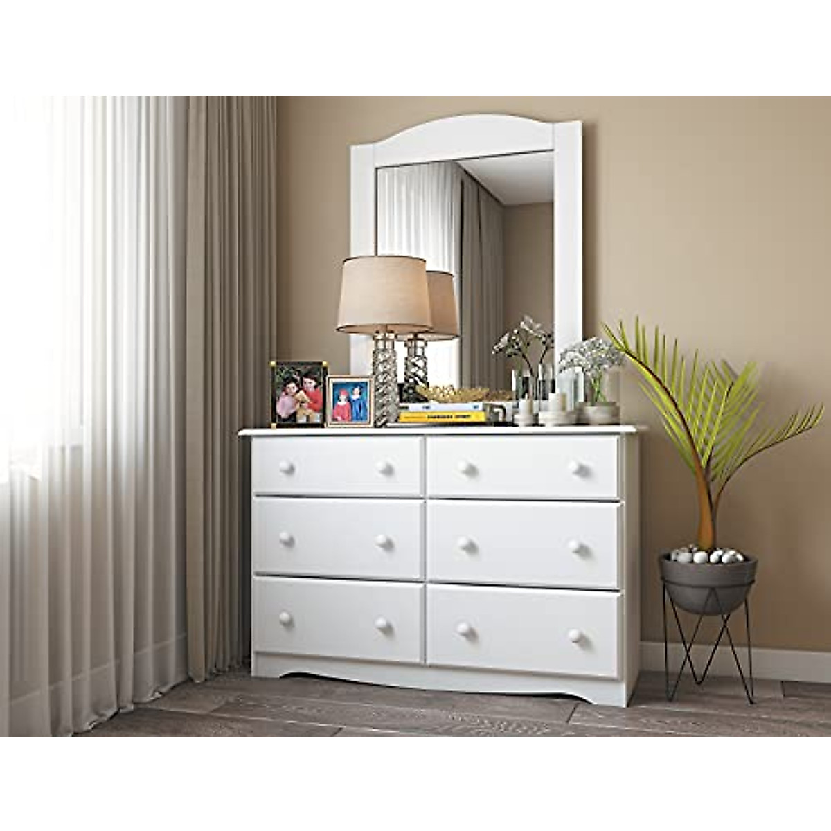 Palace Imports 100% Solid Wood Dresser, White. Requires Assembly