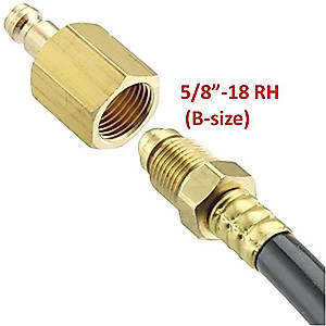 WeldingCity Adapter for Hose Quick Connection Male Gas Plug 0.355" (9mm) to Female 5/8"-18 RH B-size