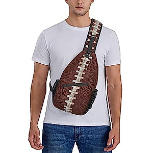 DIRNXUWI Football Sling Bag Crossbody Backpack For Women Men Chest Bag Hiking Bag For Camping Biking Travel Hiking Cycling