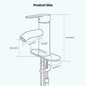 Matte Black Stainless Steel 304 Bathroom Faucet Farmhouse Single Handle Lavatory Basin Vanity Sink Faucet with Supply Line