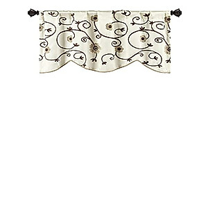 Lush Decor Royal Garden Window Curtain Valance, 18" x 42", Neutral