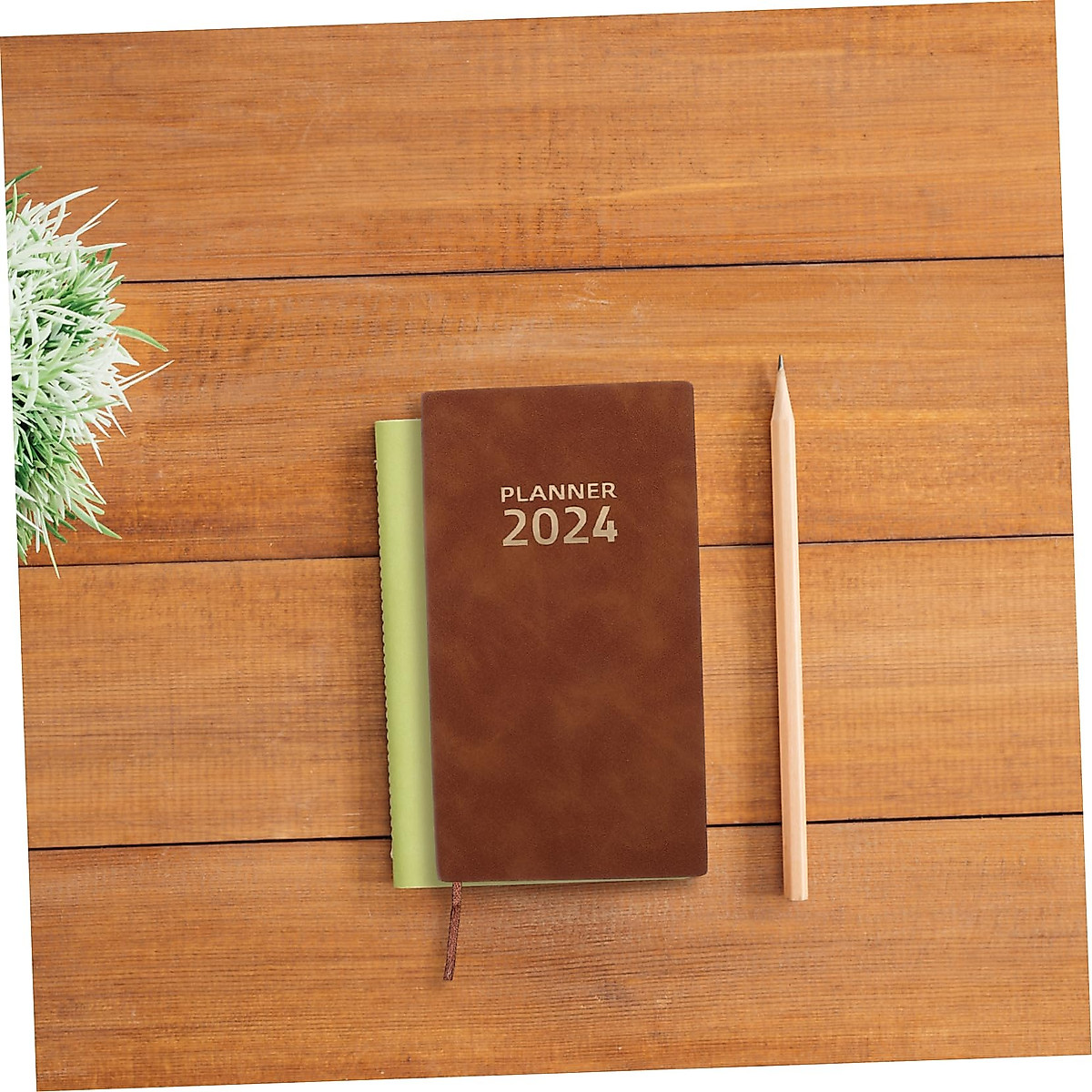 NUOBESTY 2024 Agenda Book Portable Notebook Paper Notepad Office Schedule Notepad Delicate Dividing Line Paper Brown Daily Planner Notebook for Planning Schedule Notebook Agenda Notebook
