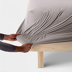 threshold Performance Sheet Set Solids (400 Thread Count) - Gray, Twin