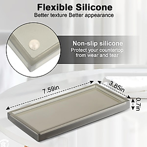 Versatile 7.5" Silicone Resin Soap Dispenser Tray for Bathroom/Kitchen/Vanity Tray, Small Tray for Countertop, Tidy Organization