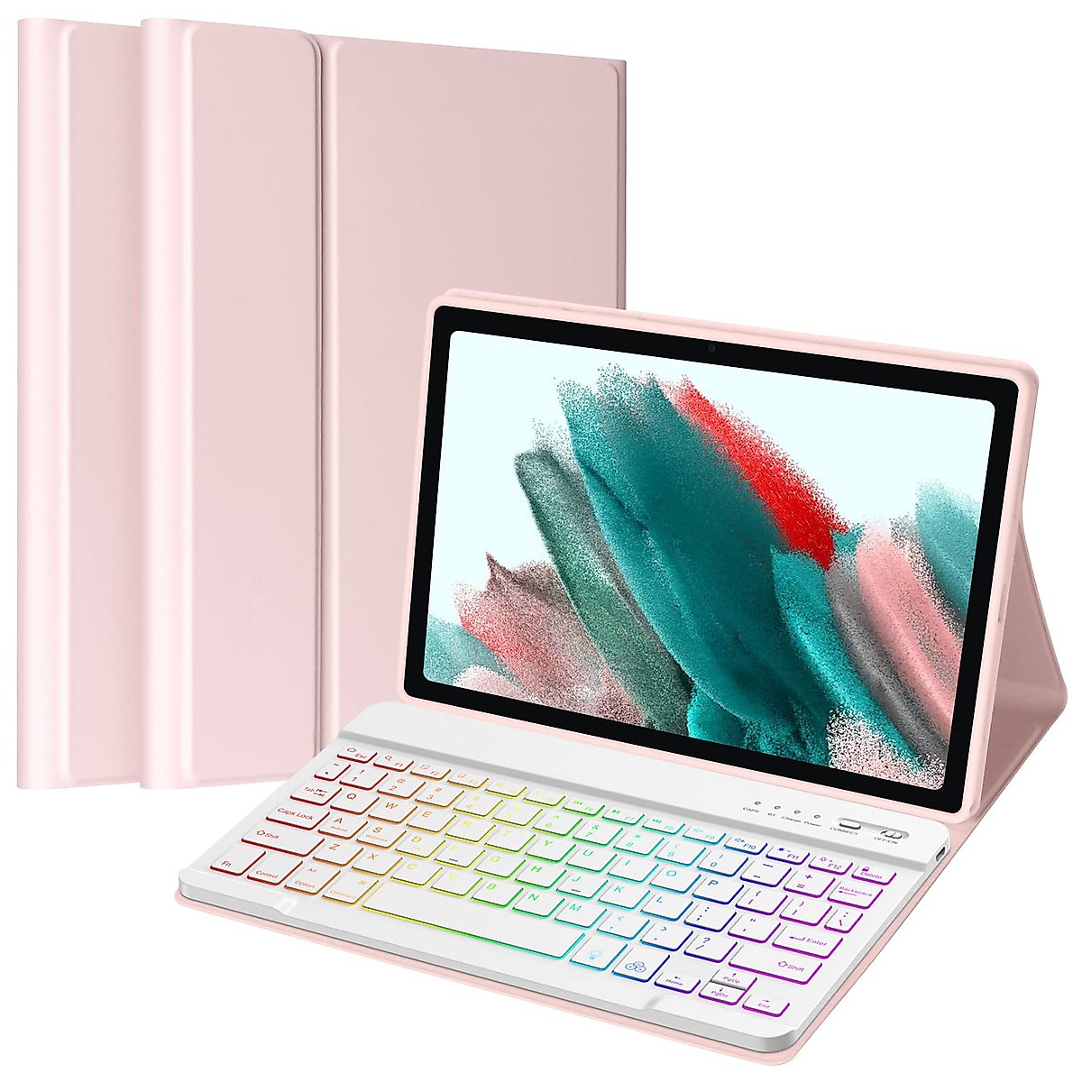 Backlit Keyboard Case for Galaxy Tab A8 10.5 Inch 2022, Detachable Wireless Keyboard, Protective Cover Case Compatible with Samsung Galaxy Tab A8 10.5" SM-X200 X205 X207 Tablet, Pink