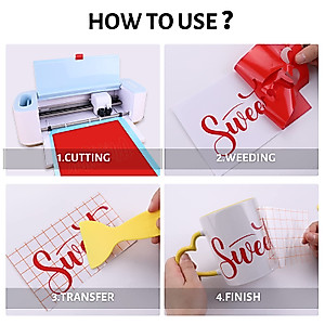 HTVRONT Permanent Vinyl for Cricut Machine, 80PCS 12"x12" Adhesive Vinyl Sheets--Permanent Vinyl Bundle for Mugs, Decoration, Craft Projects