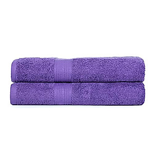 Ample Decor Hand Towel 18 X 28 Inch Pack of 2 600 GSM 100% Cotton, OEKO Tex Certified Soft Absorbent Thick Durable Premium Quality, for Hotel, Bathroom, Spa, Daily Use, Gym - Machine Washable - Purple