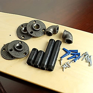 Floating Industrial Style Skateboard Deck Shelf with Pipe Mounting System – Custom Made Indoor Skate Shelving - Maple Wall Mount - 7.75" Stained Green Bottom