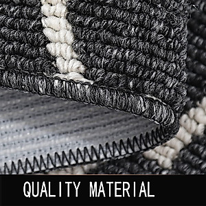 YIKEDUO Kitchen Rugs and Mats Absorbent Resist Dirt Non Skid Kitchen Floor Mat for Kitchen, Bathroom, Living Room Easy Clean Machine Washable (Black, 20"x31")