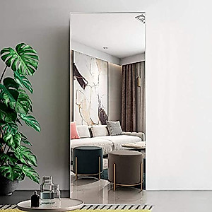 OBIOZZ Bedroom Floor Standing Mirror Full Length Mirror Floor Mirror with Standing Holder Bedroom/Locker Room, Beautiful Living Room Decorations