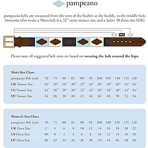 Pampeano Azules Polo Belt | Handmade by Master Artisans | Gift Boxed Argentine Gaucho Belts for Men & Women | Hand Stitched Argentinian Leather | Ideal for Valentines, Father’s Day, Anniversaries