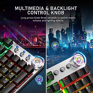 AULA Gaming Keyboard and Mouse Combo, F2088 Wired Mechanical Keyboard Black + SC100 Wireless Mouse Black + Mouse Pad, LED Keyboard Mouse Set
